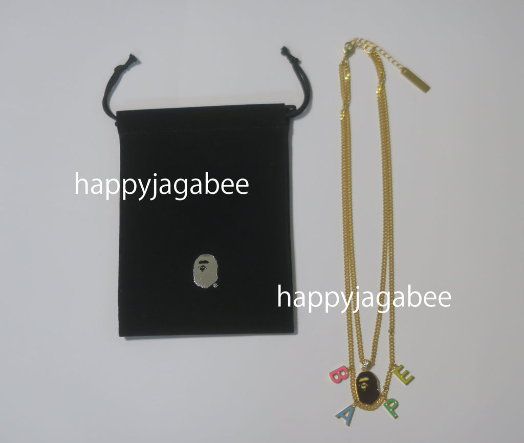A BATHING APE Ladies' BAPE APE HEAD DOUBLE CHAIN NECKLACE ...