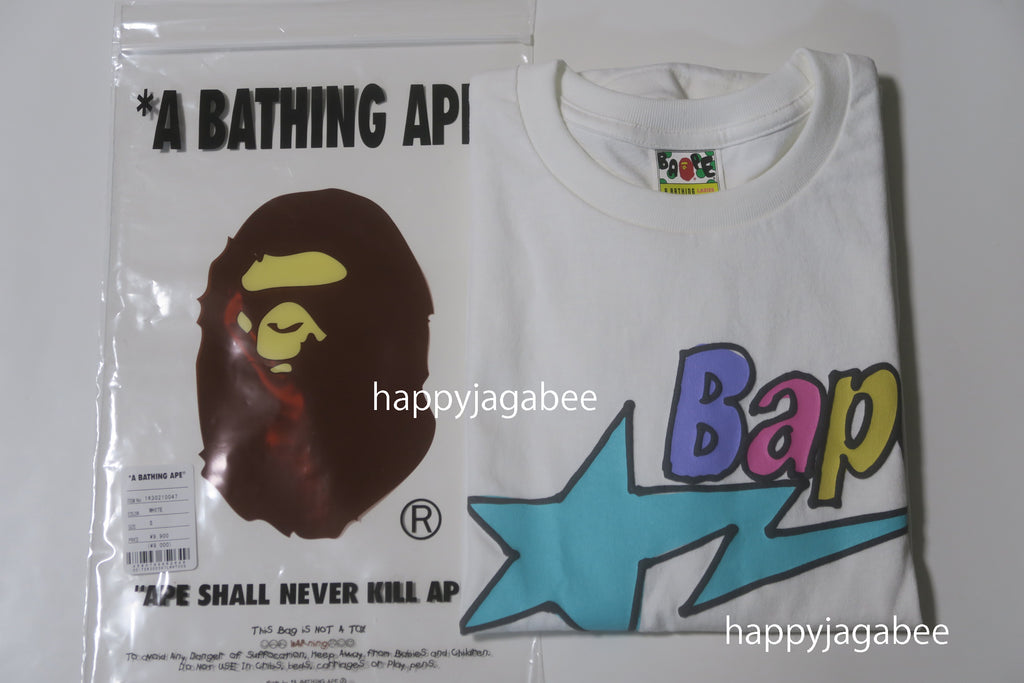 A BATHING APE Ladies' HAND DRAW BAPE STA LOGO TEE – happyjagabee store