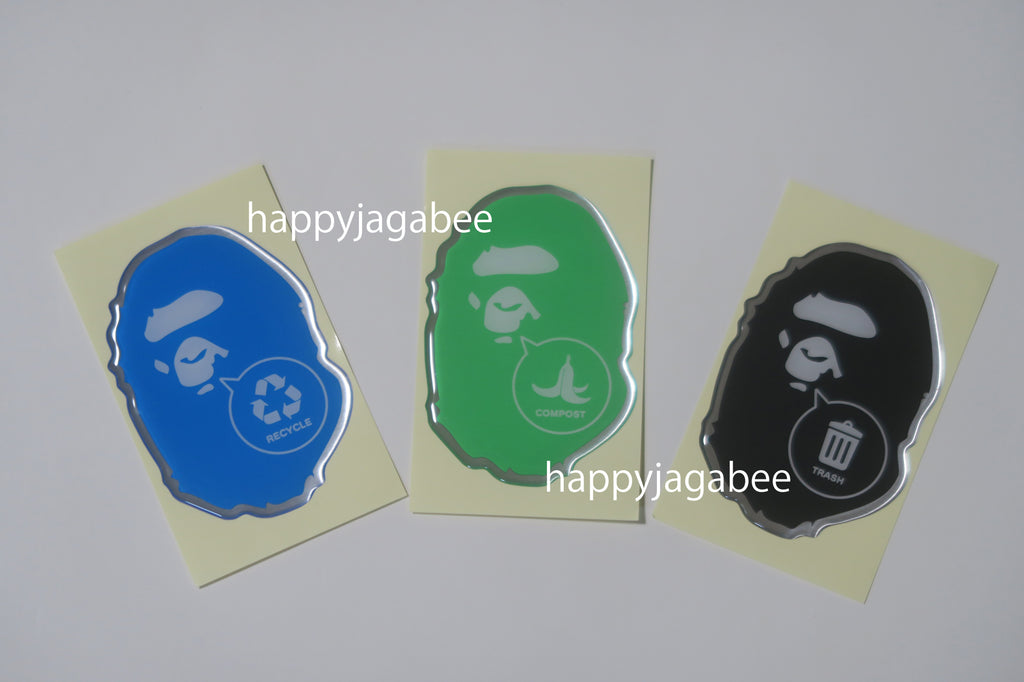 A BATHING APE APE HEAD TRASH CAN STICKER – happyjagabee store