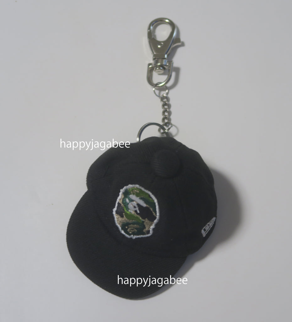 A BATHING APE BAPE KIDS ABC CAMO APE HEAD NEW ERA CAP KEY CHAIN ...