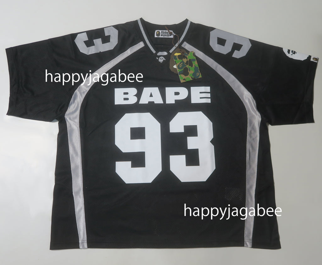 A BATHING APE LINE CAMO JACQUARD RELAXED FIT FOOTBALL JERSEY ...