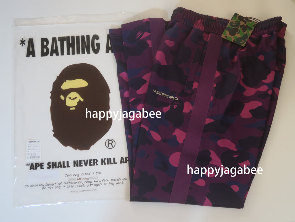A BATHING APE COLOR CAMO METAL LOGO RELAXED FIT TRACK SWEAT PANTS ...