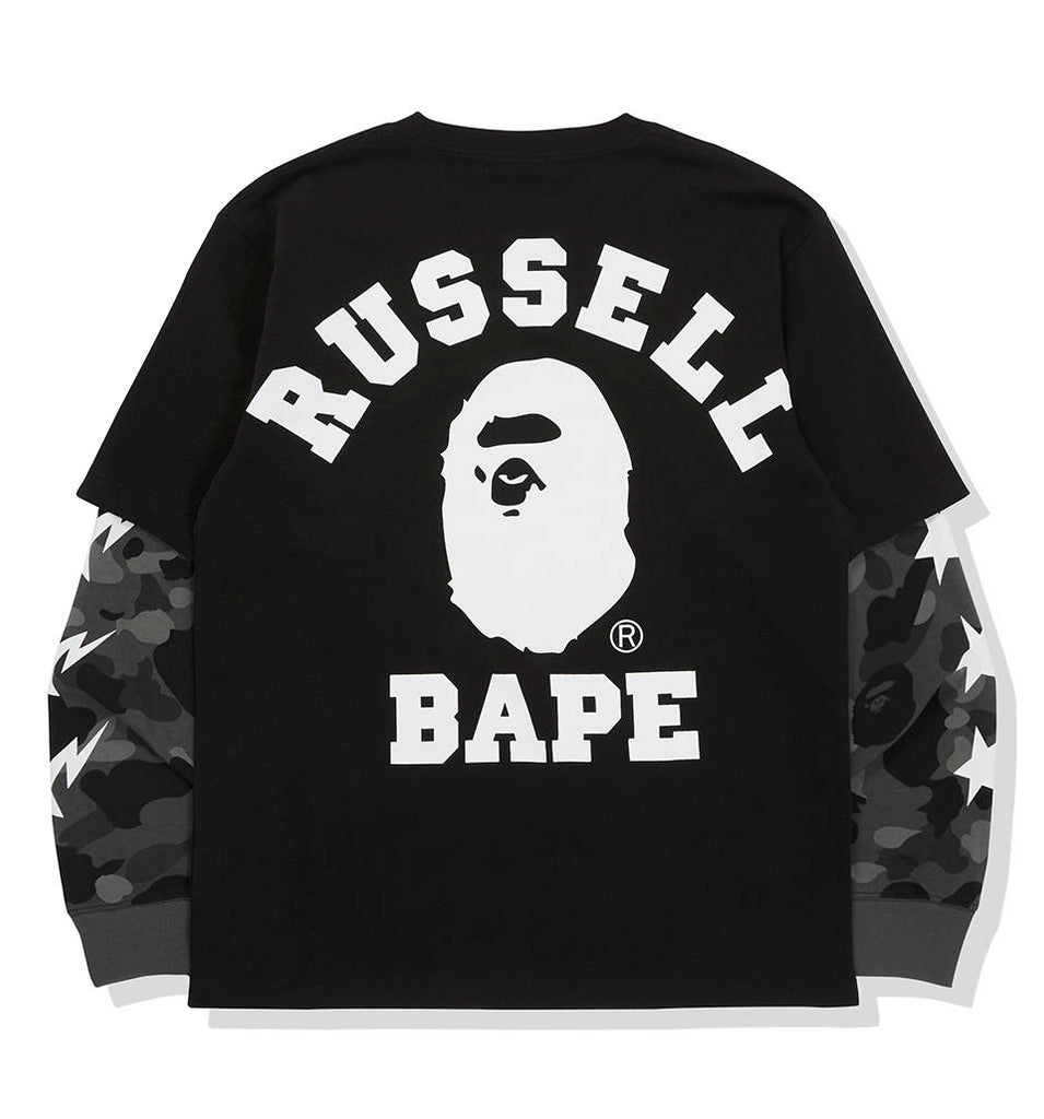 A BATHING APE × RUSSELL ATHLETIC BAPE x RUSSELL COLOR CAMO COLLEGE LAY ...